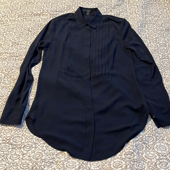 J. Crew | Tops | Jcrew Silky Tuxedo Button Down Blouse | Poshmark